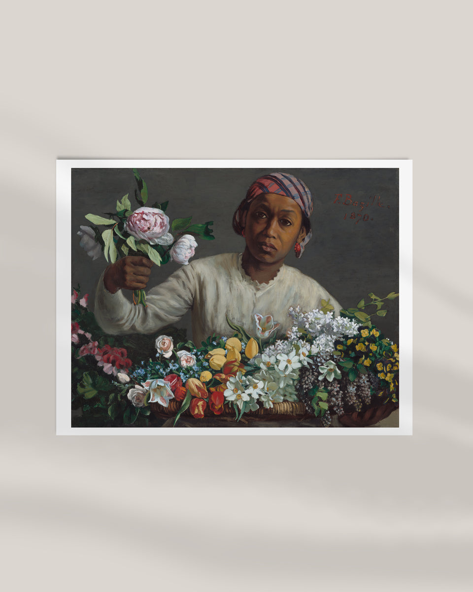 Young Woman with Peonies by Frédéric Bazille - Archival Art Print Repr ...